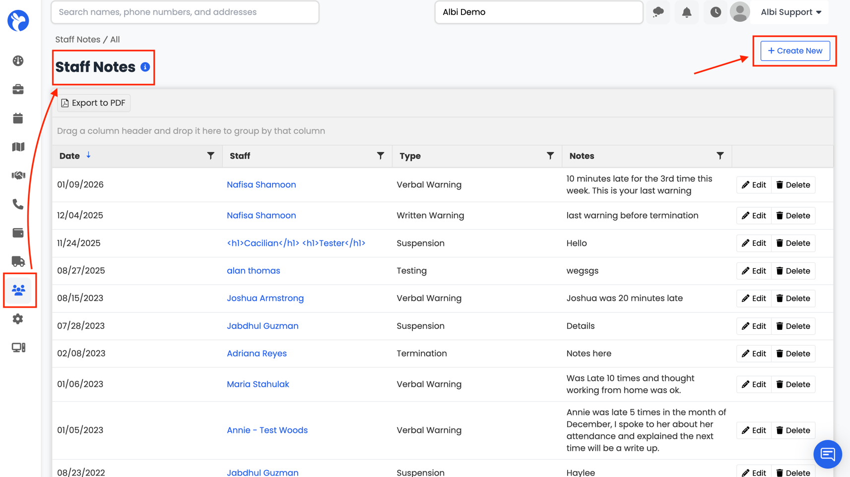 How Do I Add Disciplinary Actions For Staff Members?