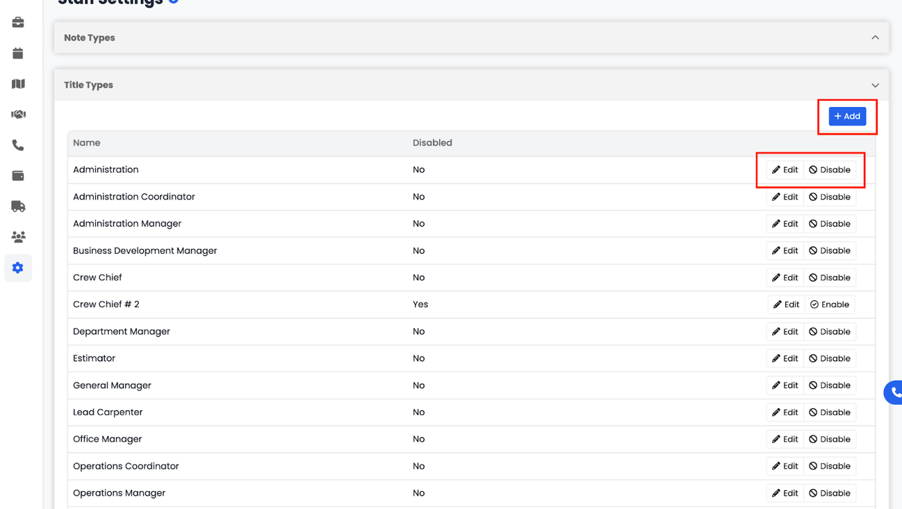 How Do I Set Up Job Titles and Departments for Staff in Albi?
