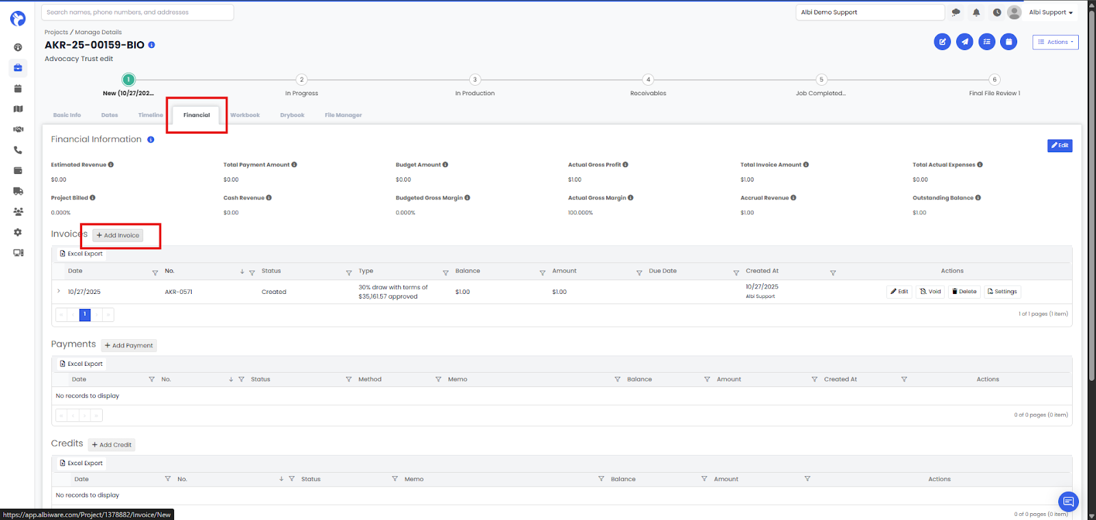 How Do I Create and Manage Invoices in Albi Using Templates?